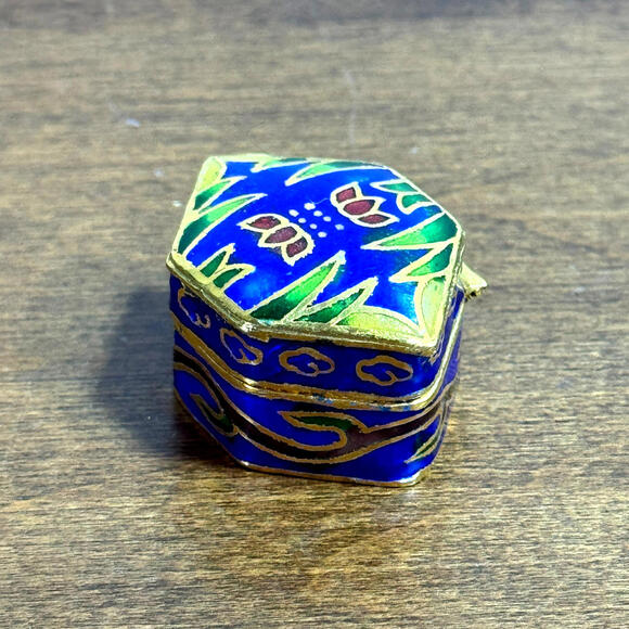Storage & Organization | Vintage Mini Cloisonne Snuff Box Trinket Blue ...